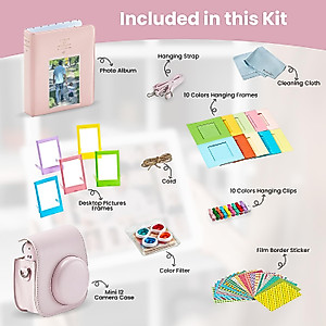 FujiFilm Accesories Pack, Includes Photo Album, Camera Case, Camera Strap, 60 Exposures Film Value Pack & Cleaning Cloth - Blush Pink (Camera Not Included)