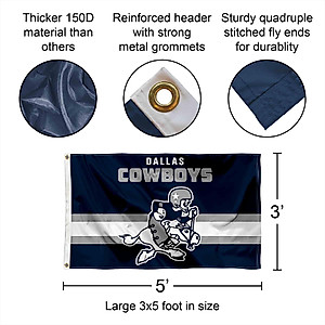 WinCraft Cowboys Throwback Vintage Retro 3x5 Banner Flag