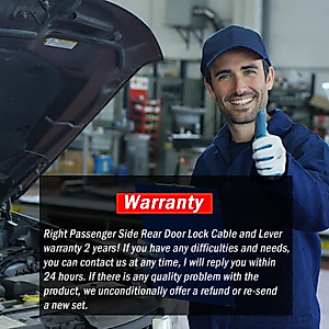 Rear Door Lock Latch Cable & Rod - Right Side - Fit for 1992-2019 Ford E150 E250 E350 Econoline Van, Back Cargo Door Latch Cables Kit Replaces# 8C2Z-15431A02-C AC2Z-15431A02-A 6C2Z-15431A02-AA