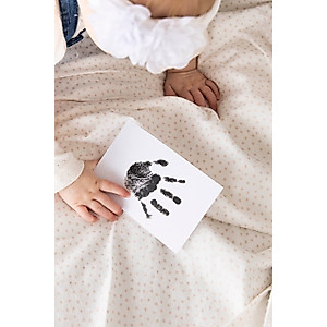 Pearhead Newborn Baby Handprint or Footprint Clean-Touch Ink Pad Kit, Baby Print, Newborn Keepsake, Black