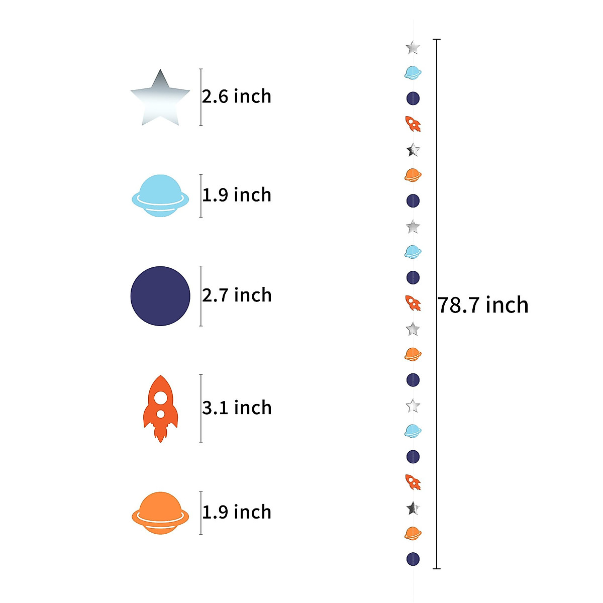 Blast Off to Outer Space Garland Space Party Banner Rocket Ship Baby Shower Birthday Party DIY Decorations Boys Room Decor