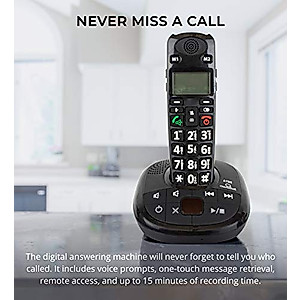 ClearSounds A700 Amplified Cordless Phone with Answering Machine - Supports DECT 6.0 Frequency, Multi-Line Operation, AC Power and Battery Operated