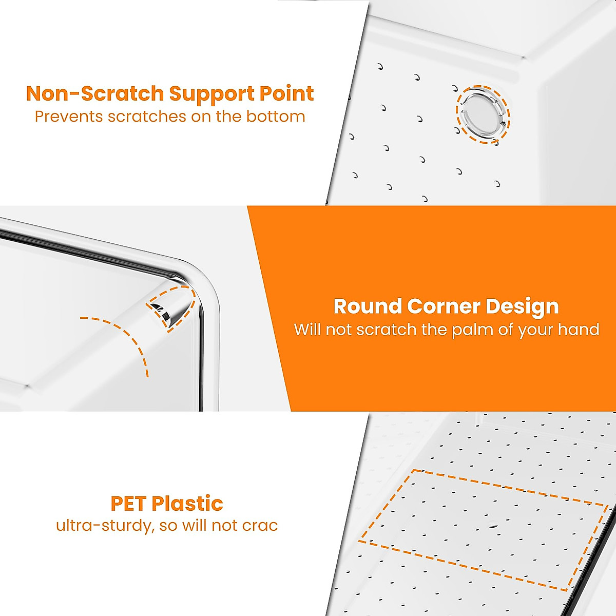 Criusia 22 Pcs Drawer Organizer Bins, Acrylic Non Slip Kitchen Drawer Organizers Storage Tray Divider, Multifunctional Storage for Cosmetics, Bathroom, Tools, Kitchen and Office