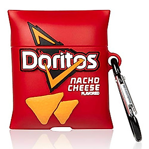 JoySolar for Airpod 1&2 Case, Cute Cartoon 3D Soft Silicone Air Pods Funny Cover, Kawaii Fun Cool Keychain Design Shell, Food Fashion Stylish Girls Kids Teens Women Cases for Airpods (Dototos Chips)