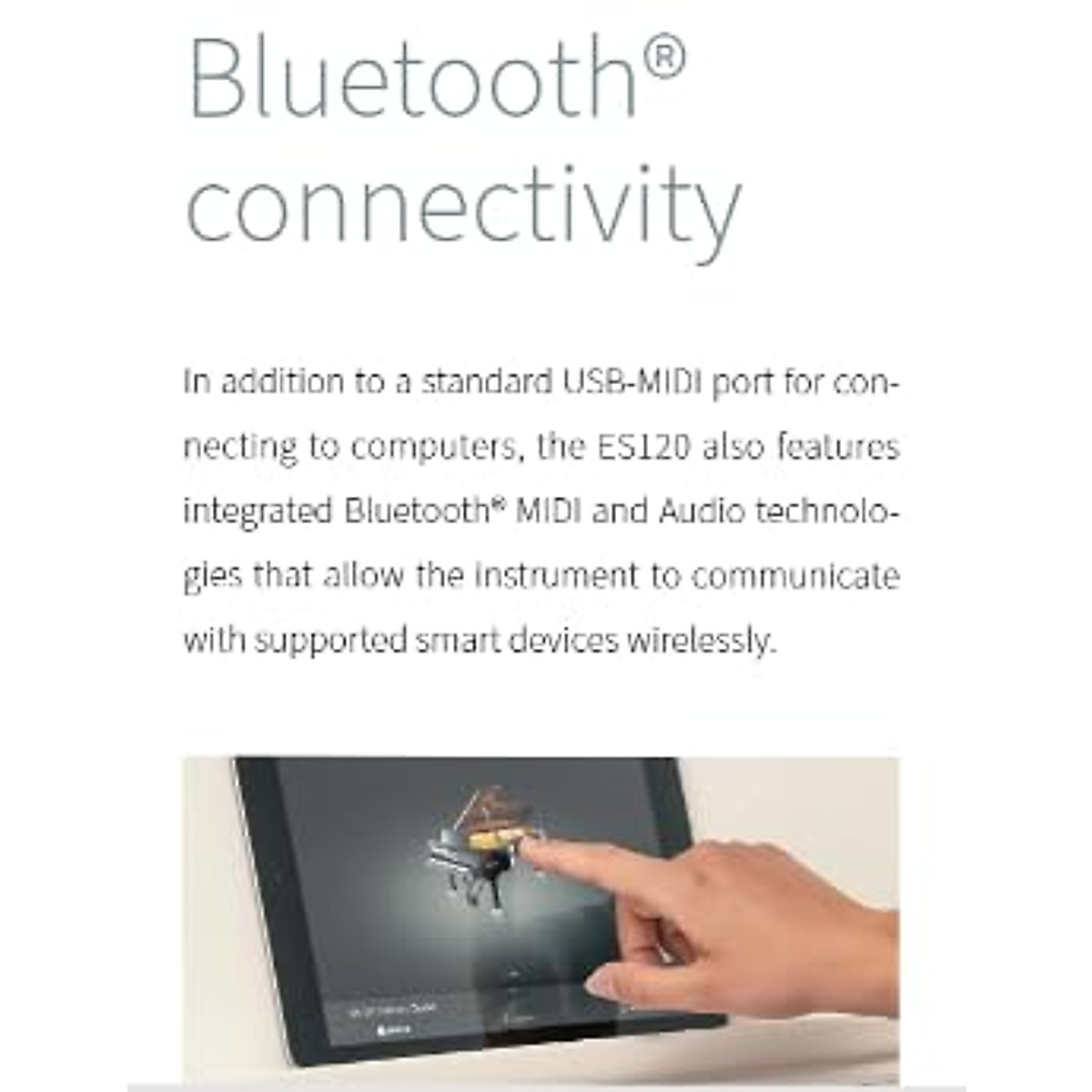 Kawai ES120 88-key Digital Piano with Speakers - Light Gray