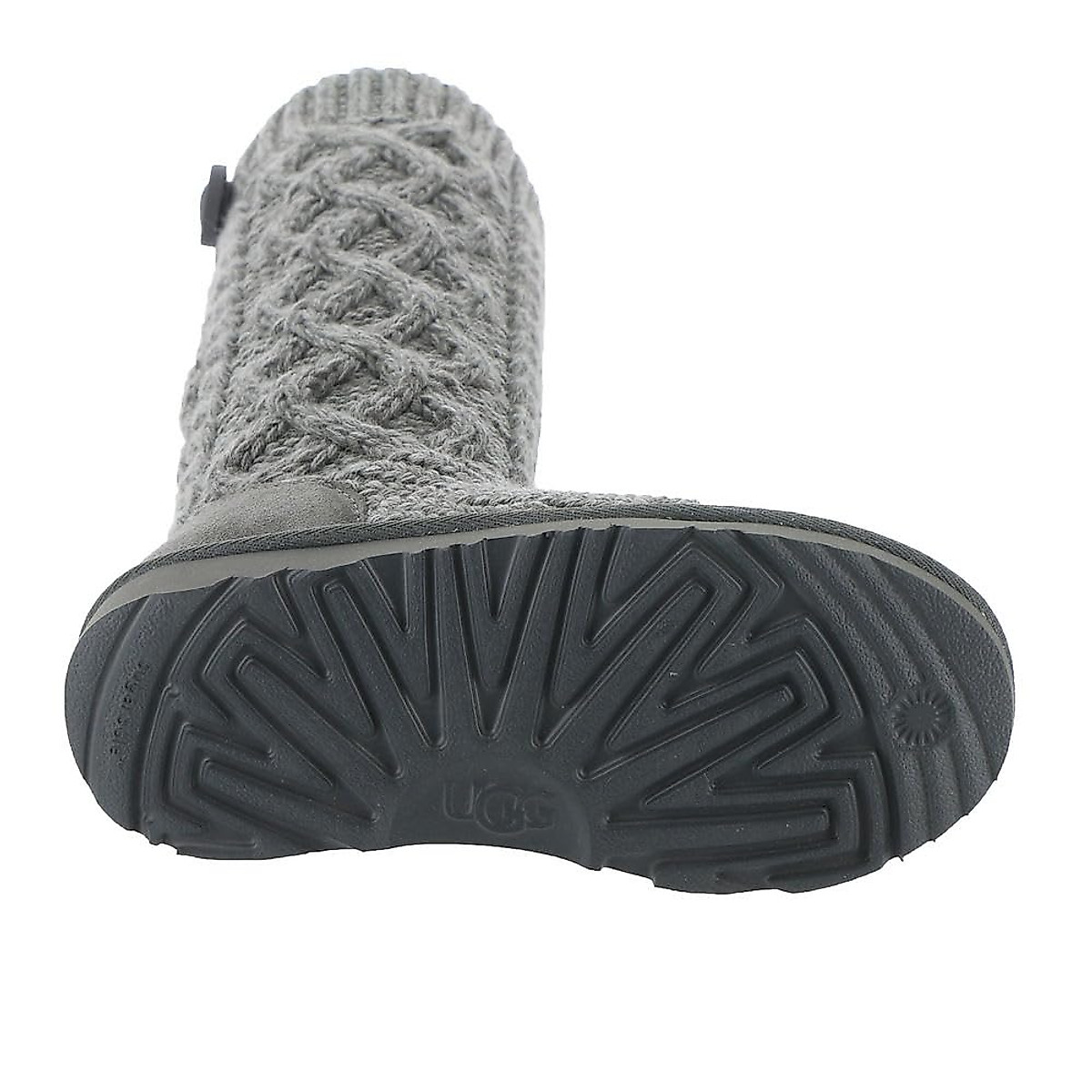 UGG Unisex-Child Classic Cardi Cabled Knit Boot, Grey, 8 Toddler