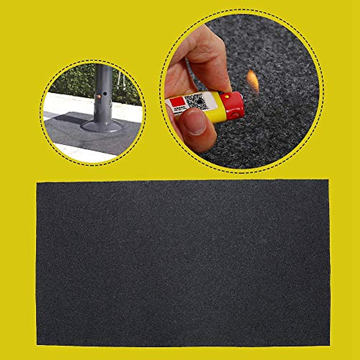 Under the Grill Mat, Fireproof BBQ Rug Ground Protective Anti-Slip Oily Splatter Protection Floor Scratch Prevention for Indoor Outdoor Backyard Deck Garden 124 x 75cm / 48.81 x 29.53inch Black