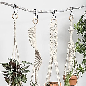 12PCS S Hooks for Hanging, S Shaped Hooks for Racks/Shelf/Rod, Black S Hooks for Hanging Kitchen Utensil/Plants/Pots and Pans, Heavy Duty and Rustproof, Home Organization Accessories