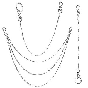 Anezus 3pcs Belt Chain, Pocket Chain, Chains for Wallet, Pants, Jeans, Goth Accessories for Eboy, Egirl, Men and Women