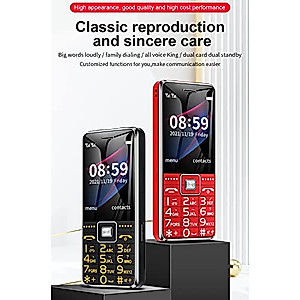VBESTLIFE Mobile Phone for Seniors, Cell Phone, 2G 6800mah Multifunctional Large Capacity, Dual Card Dual Standby,Big Button, Loud Voice for Older People(Red)