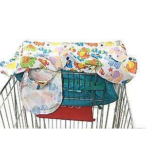 Portable Shopping Cart Cover | High Chair and Grocery Cart Covers for Babies, Kids, Infants & Toddlers ✮ Includes Free Carry Bag ✮ (Simple Elephant)