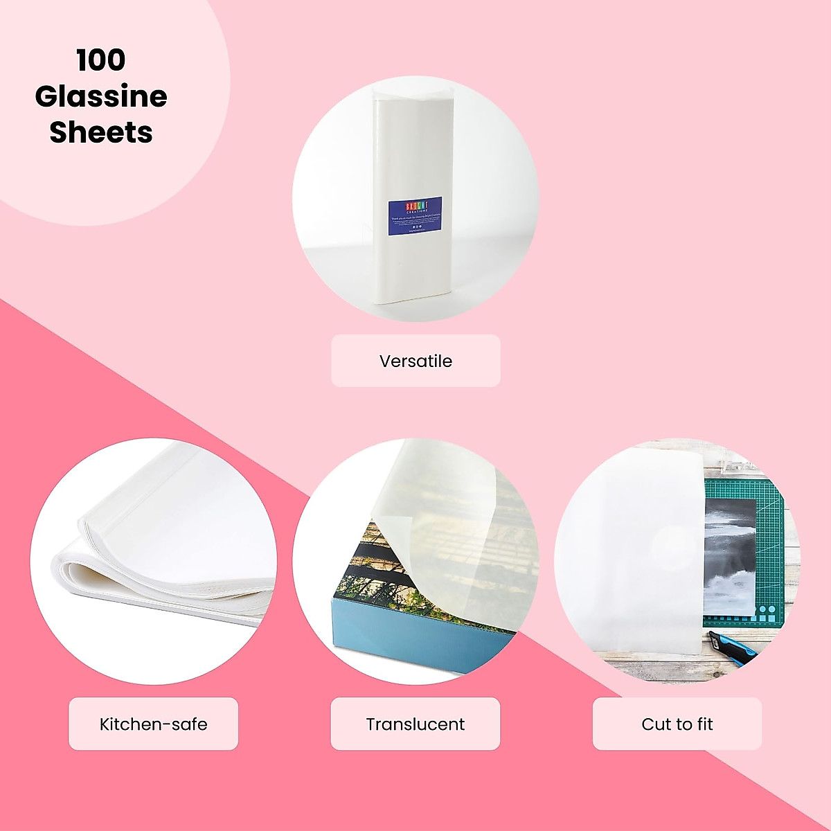 Bright Creations 100 Pack 16 x 20-Inch Glassine Paper Sheets - Pastelmat Achival for Protecting Artwork, Photographs, Documents and DIY Crafts