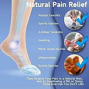 bropite Toeless Compression Socks for Women&Men-2 Pairs Open Toe Compression stocking Support 15-20mmhg Knee High Circulation