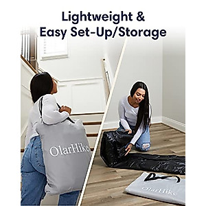 OlarHike Inflatable Queen Air Mattress with Built in Pump,18"Elevated Durable Air Mattresses for Camping,Home&Guests,Fast&Easy Inflation/Deflation Airbed,Black Double Blow up Bed,Travel Cushion,Indoor