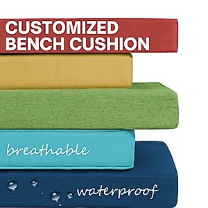 RULAER Custom Outdoor Bench Cushions Bay Window Cushions for Outdoor/Indoor Furniture Patio Chair Cushions Porch Swing Cushions Window Seat Cushions Indoor (Custom Color, Custom Size)