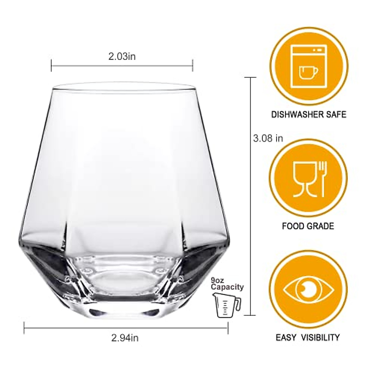 Cadamada Wine Decanter,Diamond Carafe Set with Cork Ball Stopper,Delicate Decanter Set for Tequila, Brandy, Scotch & Vodka, Gifts, Bar & Party Decorations