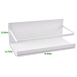 Kulmeo Magnetic Spice Rack Magnetic Shelf for Refrigerator Magnetic Fridge Spice Rack White 2 Pack