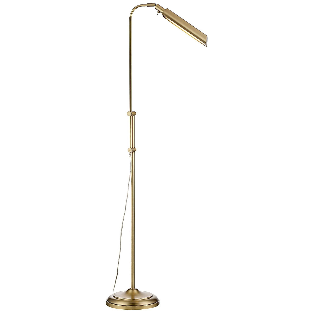 360 Lighting Culver Traditional Pharmacy Floor Lamp Standing LED Adjustable Height Plated 57" Tall Aged Brass Metal Shade Pole Light for Living Room Reading House Bedroom Home Decor