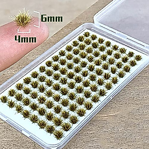 208 Pcs Static Grass Model Grass Tufts Railway Artificial Grass Miniature Grass Tuft Terrain Kit for DIY Model Railway Fairy Garden Diorama Scenery (Set B)