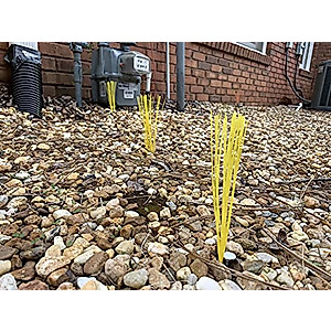 Trail Chasers Ground Markers Yellow 6 Inch Marking Whiskers with Lightweight Non-Rust Aluminum Stakes (Pkg of 25)