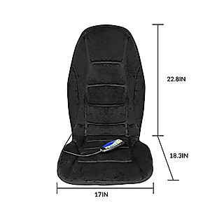 CuPiLo Full Back Massager with Heat,5 Vibrating Modes & 2 Heat Levels,Back Massager Chair Pad,Electric Massage Seat Cushion, Seat Massage Pad,Ideal Gifts for Dad,Mom,Him,Her(Black)