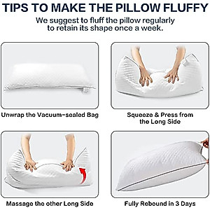 GOHOME Pillows Queen Size 2 Pack, Luxury Queen Size Pillows for Sleeping, Hotel Fluffy Pillow Set of 2, Soft Firm Adjustable Down Alternative Pillows for Side, Back, Stomach Sleepers -20"x30"