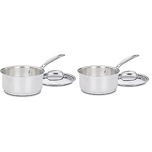 Cuisinart 719-16 1.5-Quart Chef's-Classic-Stainless-Cookware-Collection, Saucepan w/Cover & 719-14 1-Quart Chef's-Classic-Stainless-Cookware-Collection, Saucepan w/Cover
