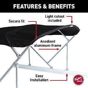TAYLOR MADE PRODUCTS Manual Bimini Kit - 8'W x 10'L (Black)