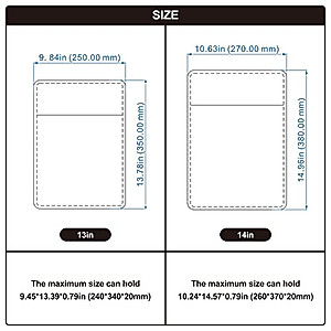 Laptop Sleeve Compatible with 13-14-16 Inch M1 M2 MacBook Pro/MacBook Air/IPAD Air/IPAD Pro, Faux Leather 14in Case, Gray