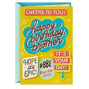 Hallmark Birthday Card for Brother from Sister (Cheers to You)
