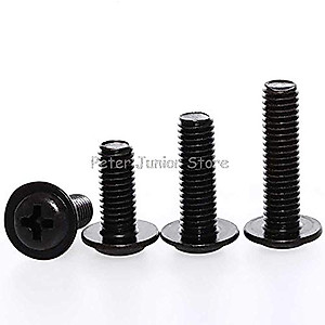 Screw 50Pcs Black Pan Padded Screws M2 M2.5 M3 Referral Computer Case Chassis Fixed Motherboard Screws with Pad GMN - (Size: M3, Length: 10mm)