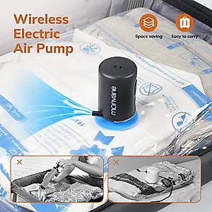 Vacuum Luggage Storage Bags with Cordless Electric Portable Pump, Double Zipper Sealed Space Saver Bag, Compression for Clothes, Bedding and Travel Essentials（12 Pack Comb）