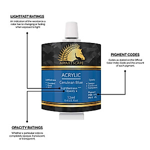 MyArtscape Acrylic Paint Set - 24 x 12ml Tubes - Lightfast - Heavy Body - Long Lasting - Vibrant Colors - Professional Art Supplies - Artist Quality Paints