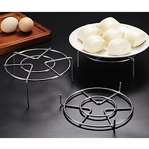 304 Stainless Steel Thickened Wire Rack Steaming Rack Multifunctional Tripod Rice Cooker Steaming Rack Metal Steamer Basket Steamer Insert for Pot (16cm diameter X 5cm height)