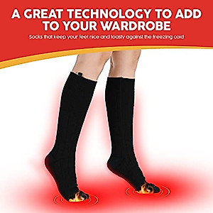 2024 Upgraded 4000mAh Rechargeable Heated Socks for Men Women - Washable Electric Thermal Warming Socks for Hunting Winter Skiing Outdoors - Battery Included
