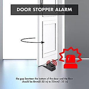 Door Stop Alarm, Door Stopper Security for Home Travel Apartment with 120DB Siren Portable Safety Tool 2 Pack