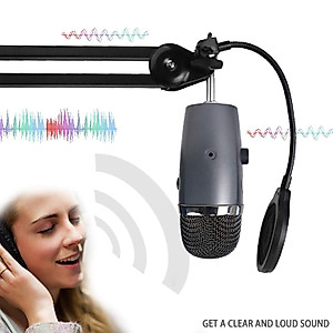 Yeti Nano Mic Pop Filter - 4 Inch 3 Layers Windscreen with Flexible 360° Gooseneck Clip for Blue Yeti Nano Microphone to Improve Sound Quality by YOUSHARES