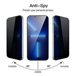 JETech Privacy Full Coverage Screen Protector for iPhone 13 Pro Max 6.7-Inch, Anti-Spy Tempered Glass Film, Edge to Edge Protection Case-Friendly, 2-Pack