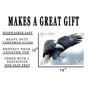 American Bald Eagle Flying Kitchen Glass Cutting Board Patriotic Decorative Gift Design