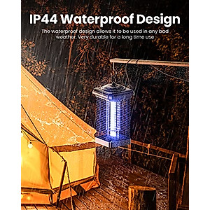 Gaiatop Bug Zapper Outdoor, 4000V 18W Mosquito with 5ft Power Cord, Waterproof Electric Insect/Fly Trap Killer for Home Backyard Garden Patio - Black