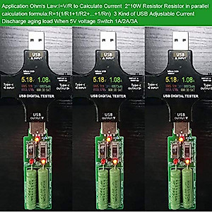 USB Tester Type C Meter - USB Digital Multimeter Amperage Power Capacity Reader & USB C Current Voltmeter & Voltage Monitor Tester & Amp Amperage Charging USB Detector Checker DC 0-30V/0-6.5A