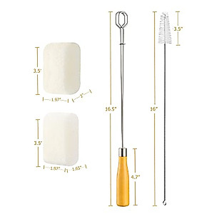 Patented Water Bottle Sponge Cleaner Brush Set-17” Long Soft Tip Flexible Bendable Cleaning Washer Scrubber for Big 1 Gallon/128 oz Water Jug, Half Gal/64oz Hydrojug,Pitcher- 90 Degree Angle Curved