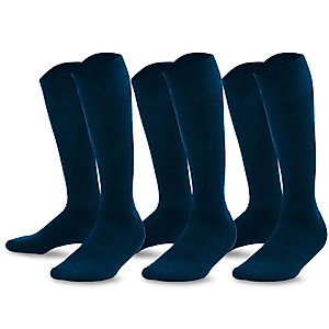 Viscose from Bamboo All Sports Half Cushion Socks with Arch Support 3-Pair (Medium (9-11), Navy)