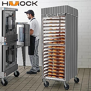 HMOCK Pan Bun Rack Cover for Commercial Bun Pan Bakery Rack - 20 Sheet,Waterproof and Dustproof Bun Rack Cover,23" W x 28" D x 64"