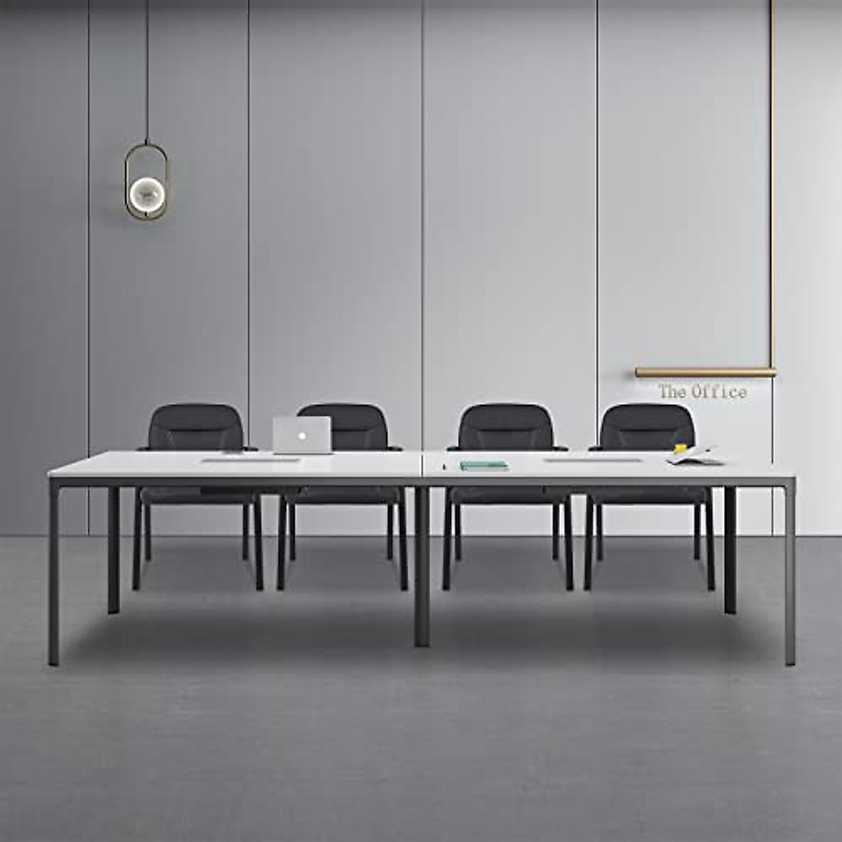 CLATINA Waiting Room Guest Chair with Bonded Leather Padded Arm Rest for Office Reception and Conference Desk Black 4 Pack