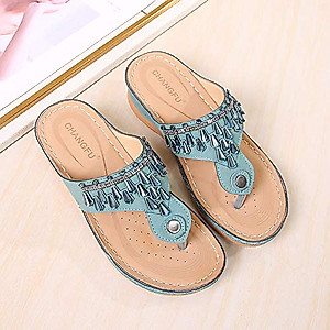 justHIGH Women's Sport Flip Flops Comfort Casual Thong Sandals Outdoor Platform Wedge Sandals Casual Shoes