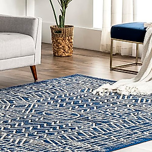 nuLOOM Joannie Contemporary Abstract Patterned Area Rug, 9x12, Blue