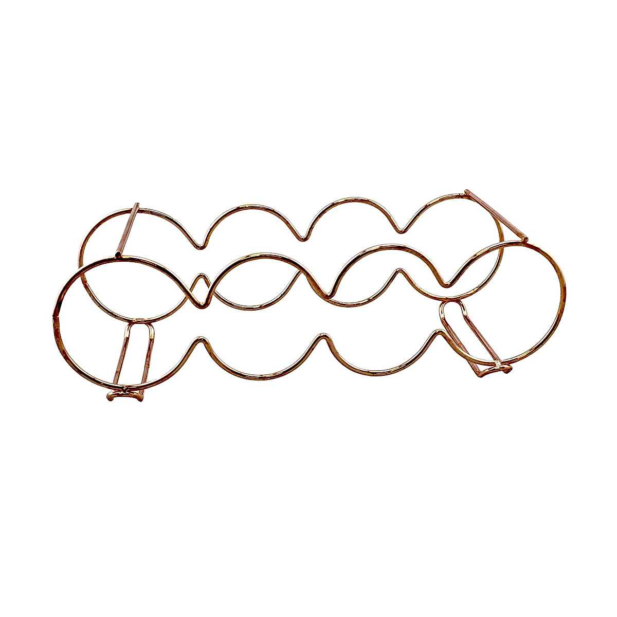 Rose Gold Stackable Table Top Wine Rack Bottle Holder Each Holds 4 Bottles - Keeps Bottles of Wine Horizontal to Prevent Oxidation