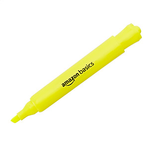 Amazon Basics Tank Style Highlighters - Chisel Tip, Yellow, 12-Pack