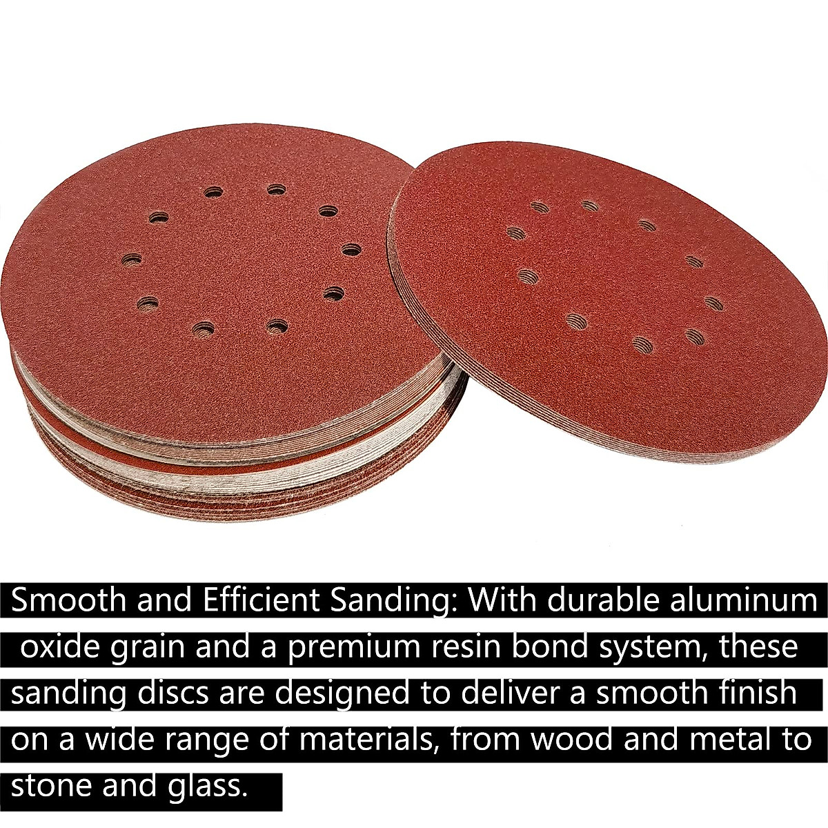 SACKORANGE 50 Pack 9-Inch 10 Hole 120 Grit Hook-and-Loop Drywall Sandpaper - Aluminum Oxide Sanding Disc for ‎9" Drywall Sander Wood Furniture Finishing …